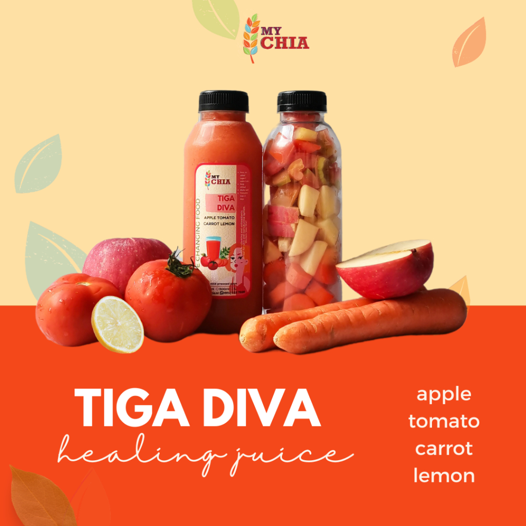 Jual Tiga Diva Healing Juice 1 Liter jus apel wortel tomat | Shopee ...