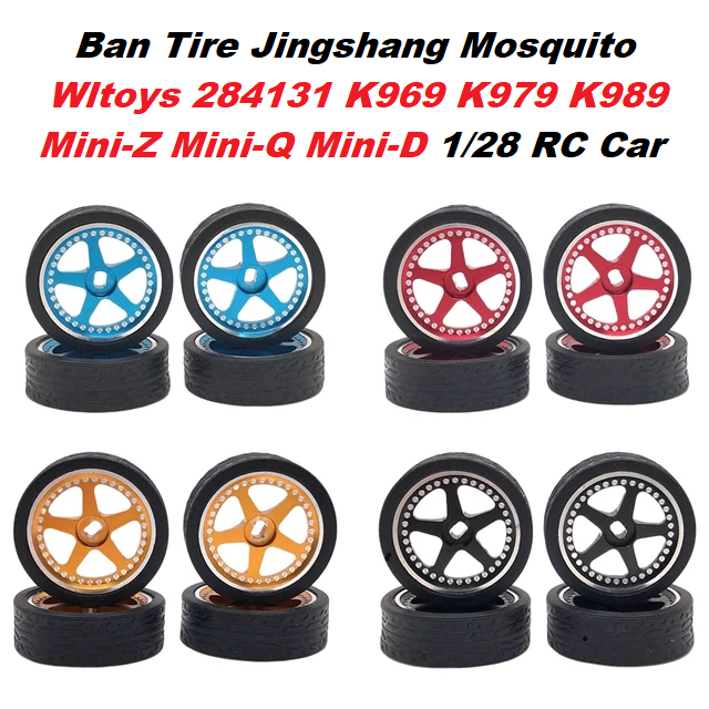 Jual Ban Velg Metal 5 spokes Drift Tire 22.5mm 1/28 Mini RC Car Drift ...