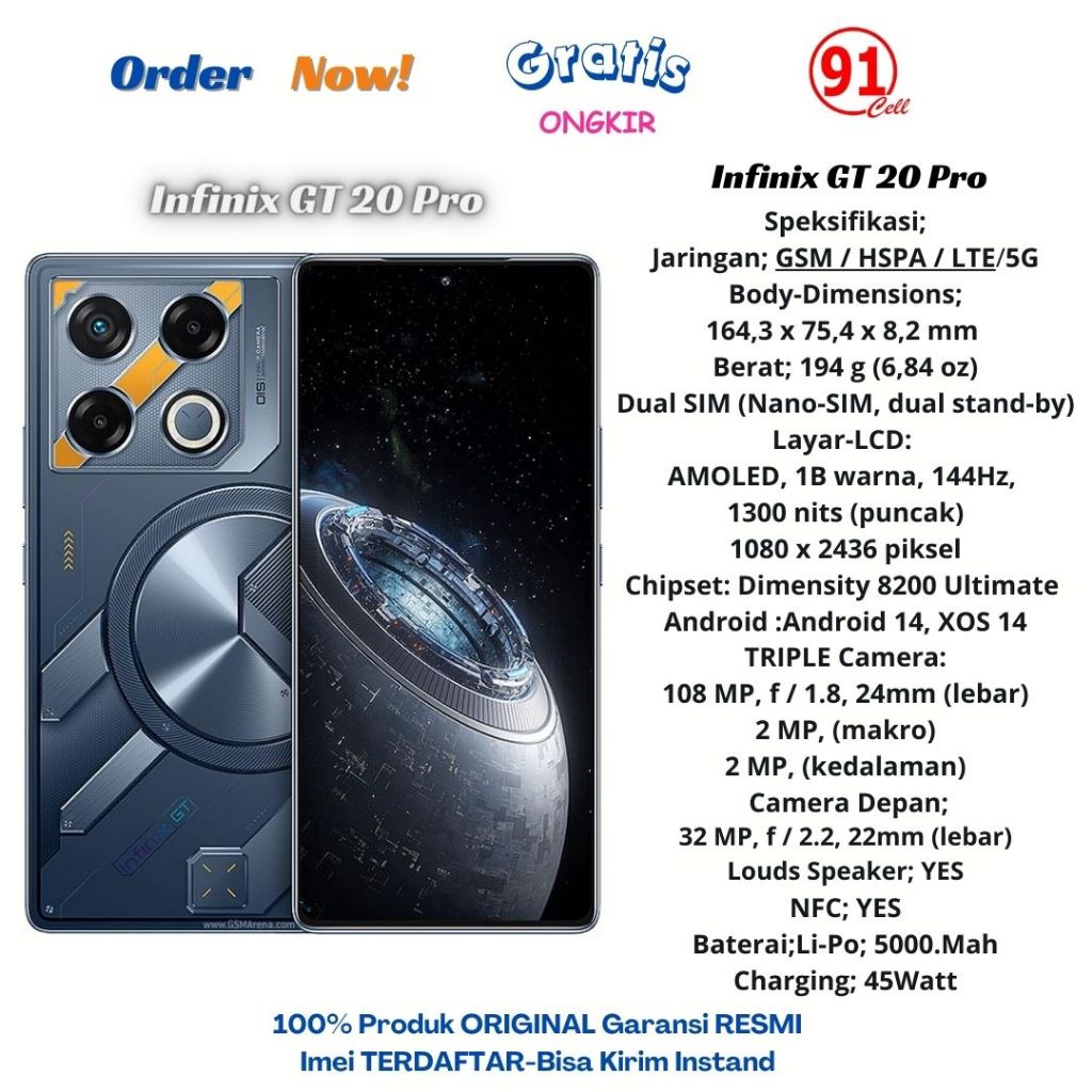 Jual Infinix GT20 Pro-/Gt 20 pro-5G Ram8+8/256GB Garansi Resmi1 Tahun | Shopee Indonesia