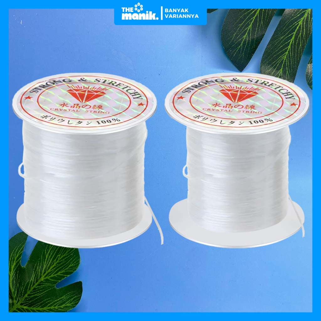 Jual Tali Benang Karet Elastis 40 meter - 60 Meter Roll Hitam Putih ...