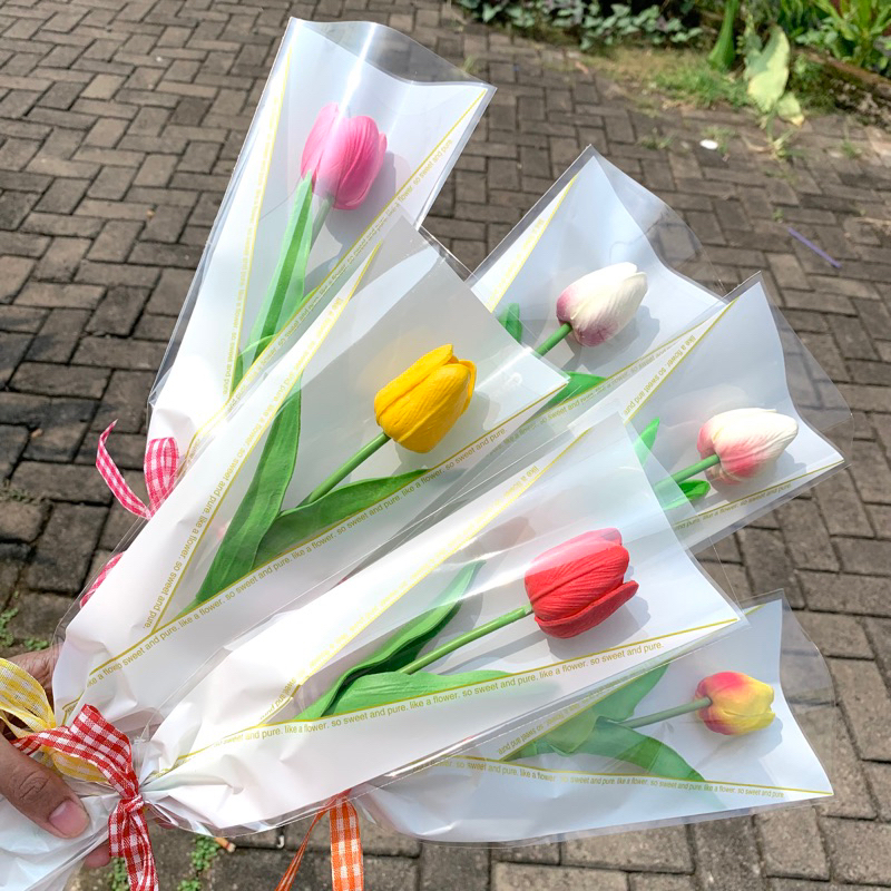 Jual Bouquet Single Tulip l buket bunga tulip single hadiah kado ulang ...