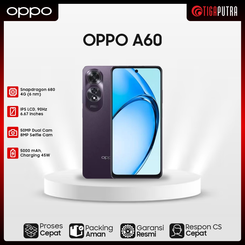 Jual Oppo A60 (RAM 8GB, ROM 128/256GB, Refresh Rate 90Hz, Snapdragon ...