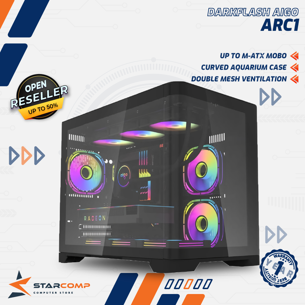 Jual Darkflash AIGO ARC1 M-ATX Curve Gaming PC Casing NO FAN ARC 1 | Shopee Indonesia