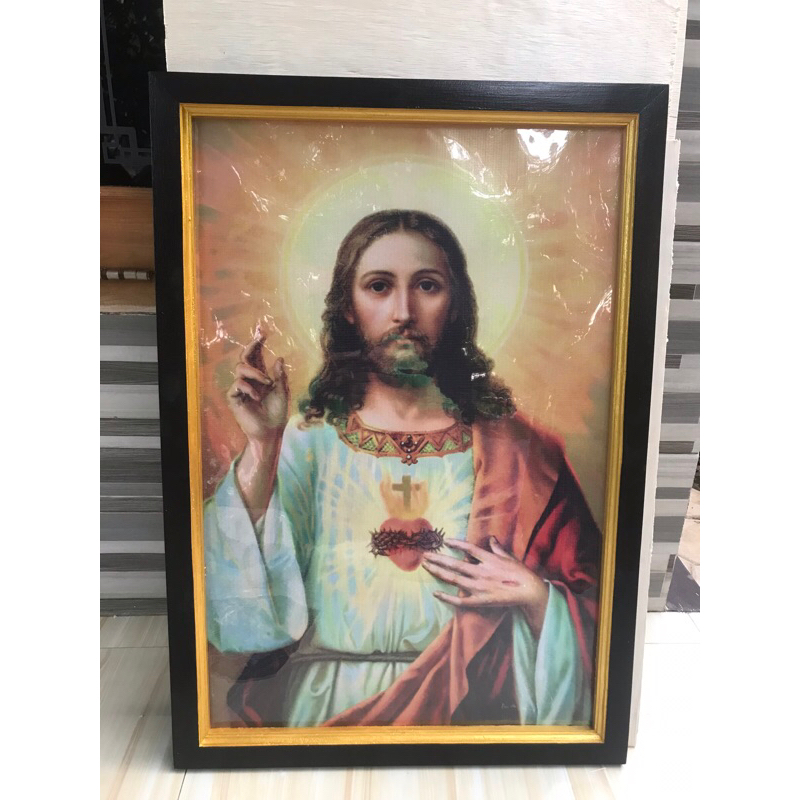 Jual lukisan cetak gambar Yesus kristus plus variasi bingkai | Shopee ...