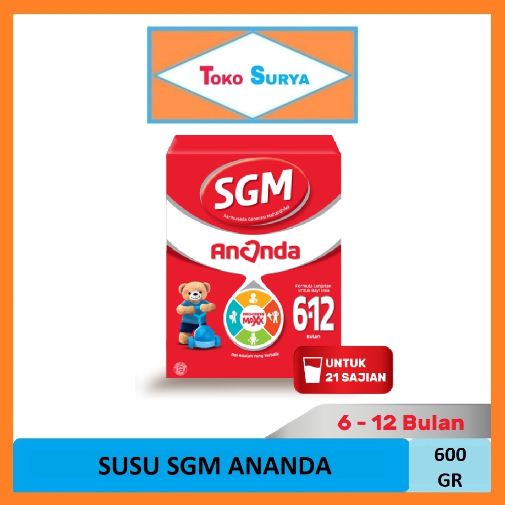Jual SGM Ananda Usia 6-12 Bulan Susu Formula Bayi Bubuk 600 Gr | Shopee Indonesia