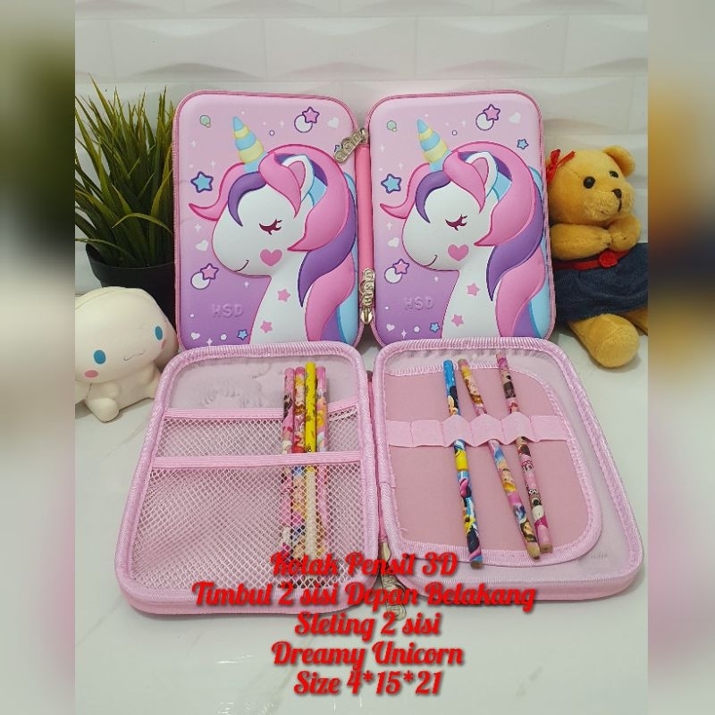 Jual TEMPAT KOTAK PENSIL ANAK TK PAUD SD 3D TIMBUL 2SISI UNICORN FROZEN ...
