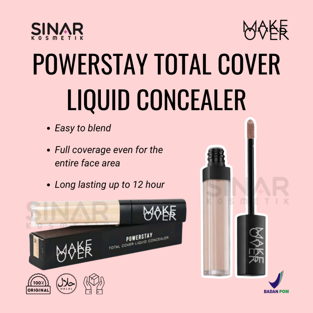 Jual Make Over Powerstay Total Cover Liquid Concealer 6,5ml | Shopee ...