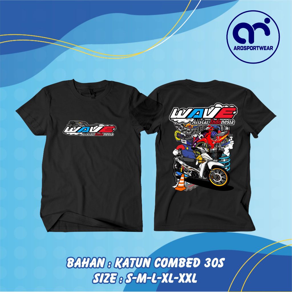 Jual KAOS BAJU MOTOR WAVE ALLSTAR INDONESIA PREMIUM BISA BAYAR DITEMPAT ...