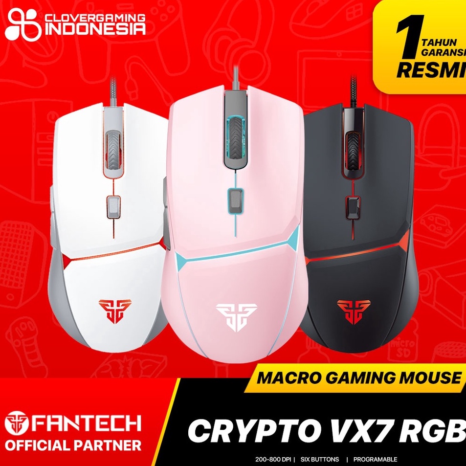 Jual Modern Fantech CRYPTO VX7 RGB Macro Gaming Mouse VX7 VX 7 | Shopee ...