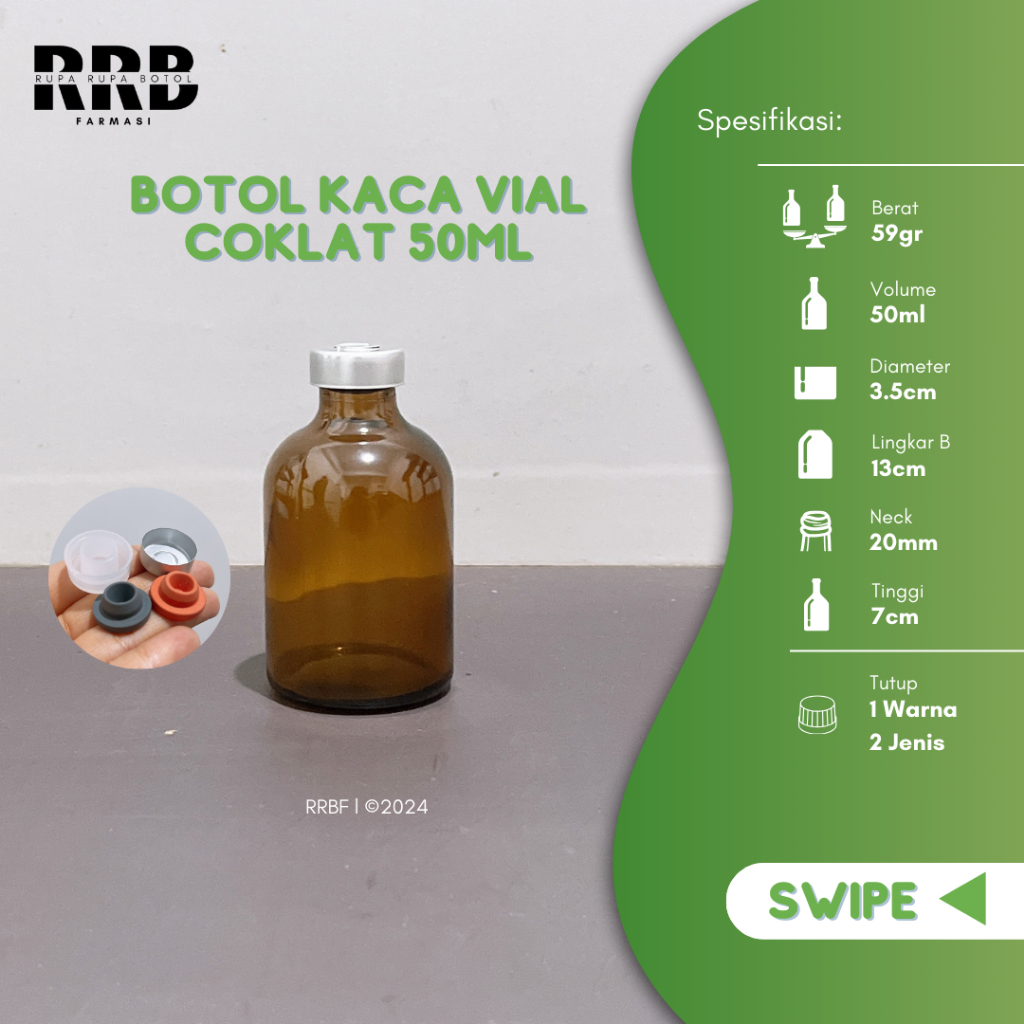 Jual (Paket 30pcs)Botol Kaca Vial Amber Reed Diffuser 50ml Tutup ...