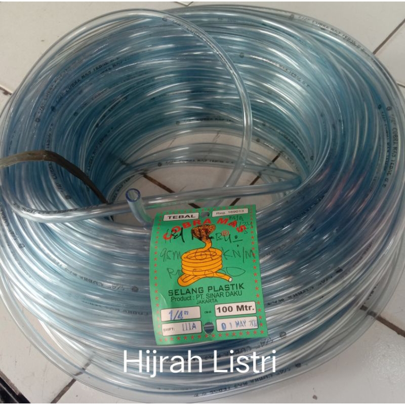 Jual Selang air 1/4 inchi cobra mas tebal selang timbang tebal selang ...