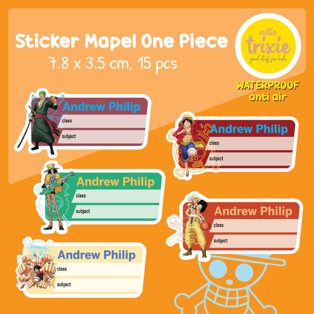 Jual Sticker Label Buku Mata Pelajaran Mapel One Piece | Shopee Indonesia