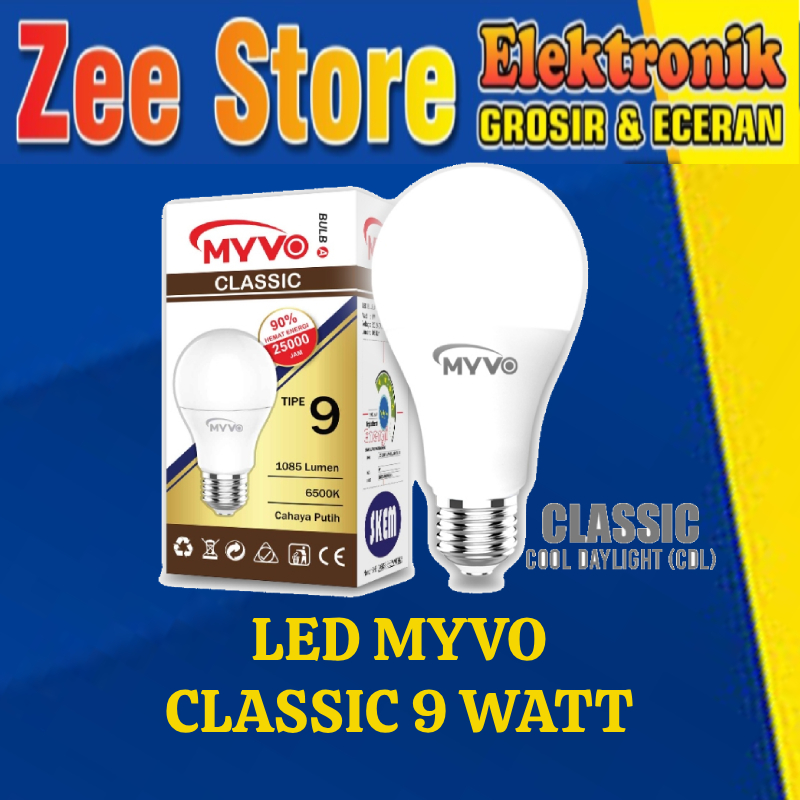 Jual LAMPU LED 9 WATT MYVO CLASSIC CAHAYA PUTIH CAPSULE A BULB GARANSI 1 TAHUN | Shopee Indonesia