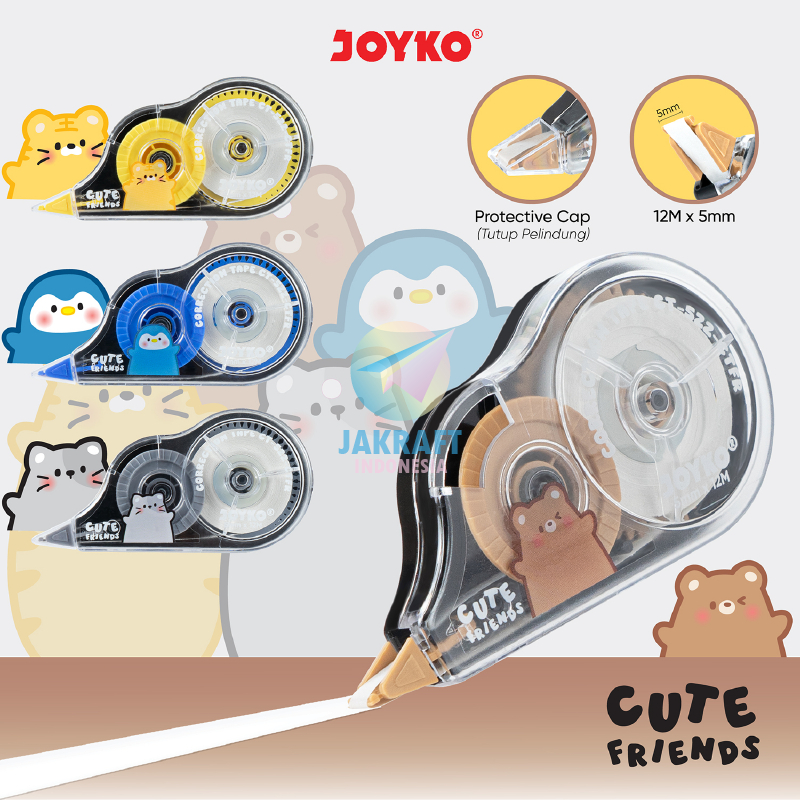 Jual (1 Pcs) Correction Tape JOYKO CT-522-CTFR Cute Friends Fancy Tipe ...