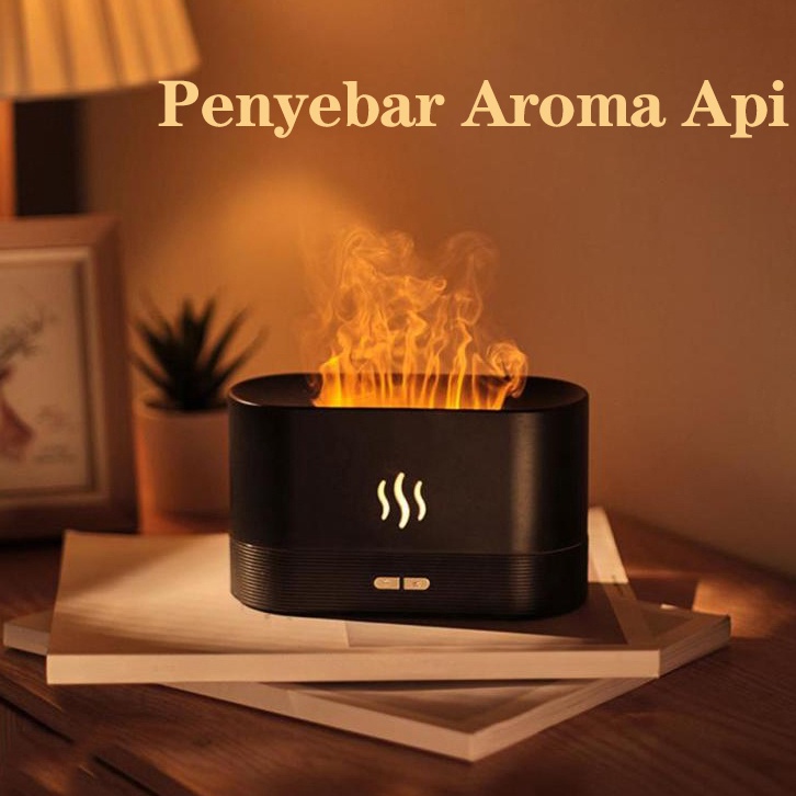 Jual Ultrasonic Air Humidifier with Realistic Flame Waterless Auto ...
