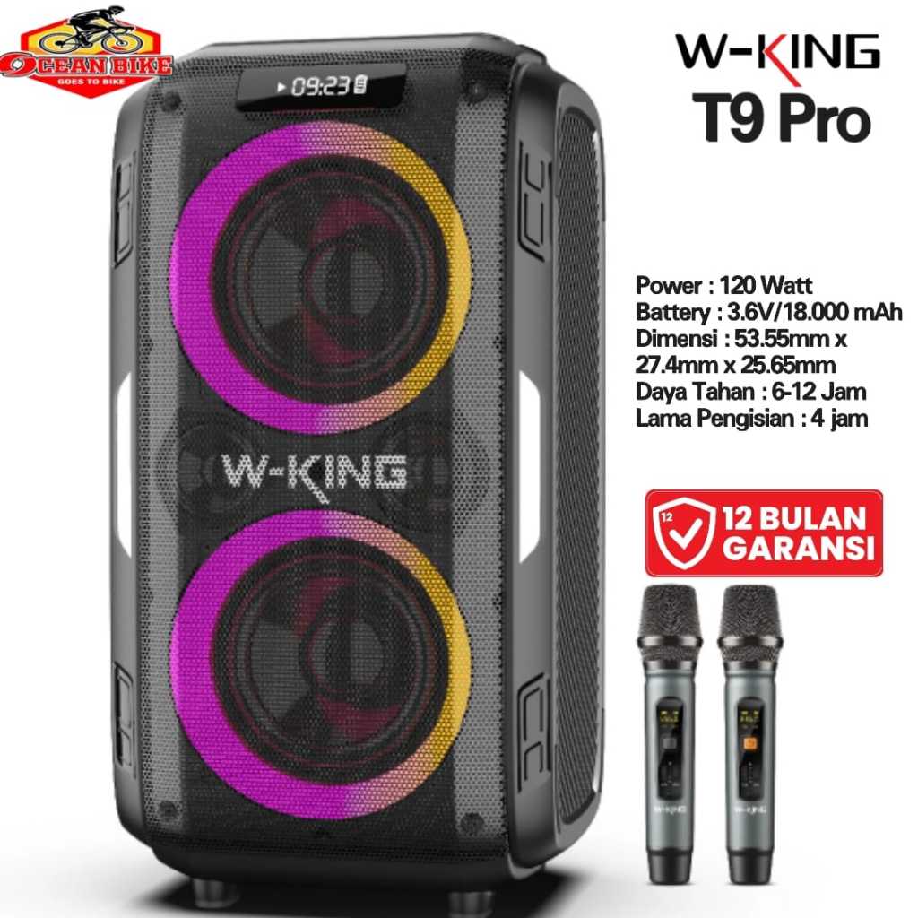 Jual WKING Speaker Bluetooth Karaoke Portable Wireless Traveling T9 Pro ...