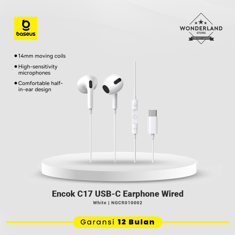 Jual Baseus Earphone Encok C17 H17 USB-C Jack3.5mm with DAC Stereo Open ...