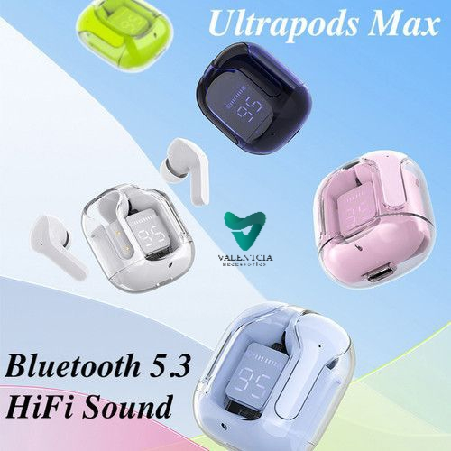 Jual HEADSET / HANDSFREE WIRELESS BLUETOOTH TWS ULTRAPODS MAX | Shopee ...