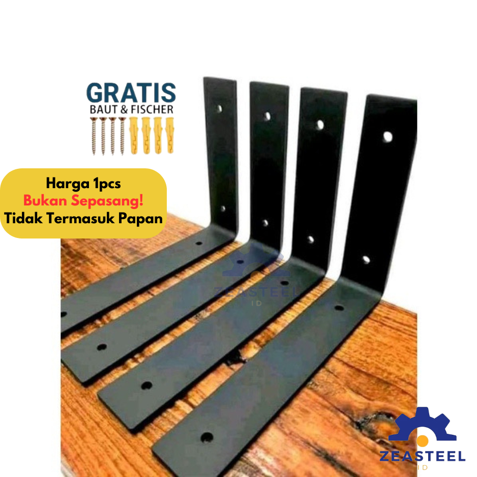 Jual Besi Siku Rak Dinding Tempel Tebal Free Fisher Skrup - Bentuk L ...