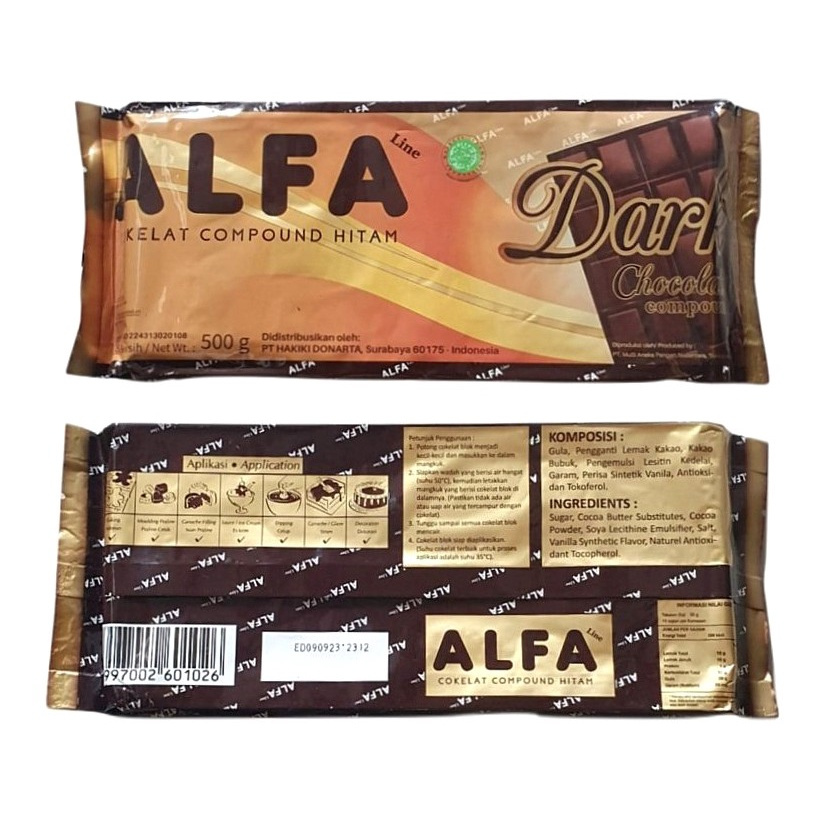 Jual COKLAT ALFA 500gr - COKELAT ALFA - DARK CHOCOLATE COMPOUND 500 gr ...