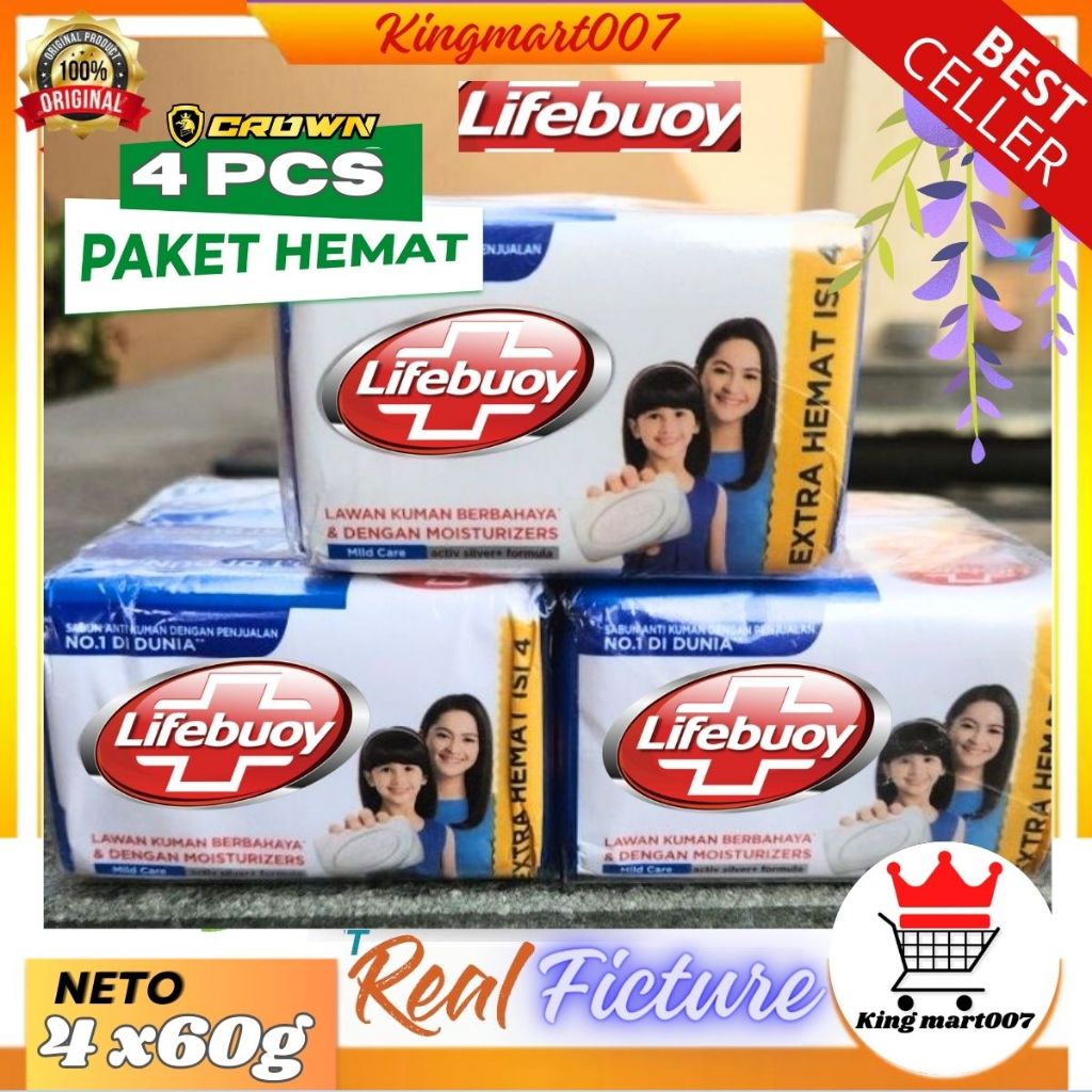 Jual Lifebuoy sabun batang isi 4 Total Ten & mild care(4X60g) Extra ...