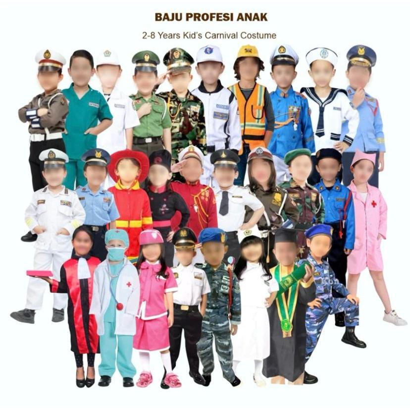 Jual Baju Karnaval Profesi Anak Laki-Laki Perempuan Seragam Polisi Anak ...