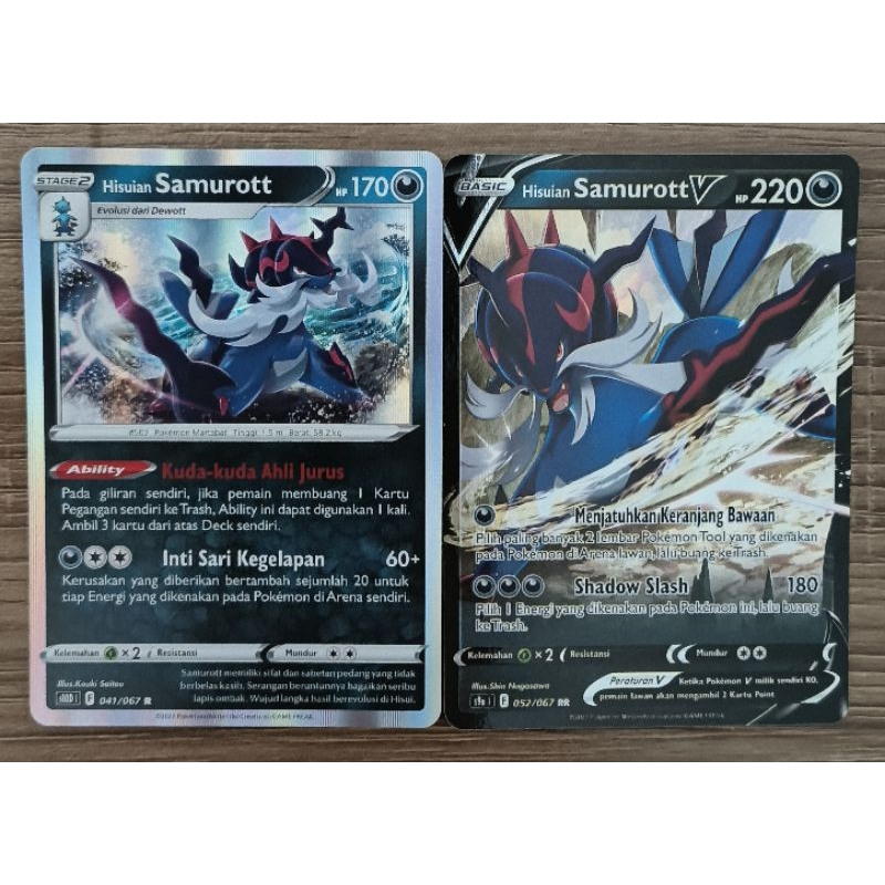 Jual Kartu Pokemon Original TCG s10d 041/067 dan s9a 052/067 Hisuian Samurott R dan V RR Bahasa ...