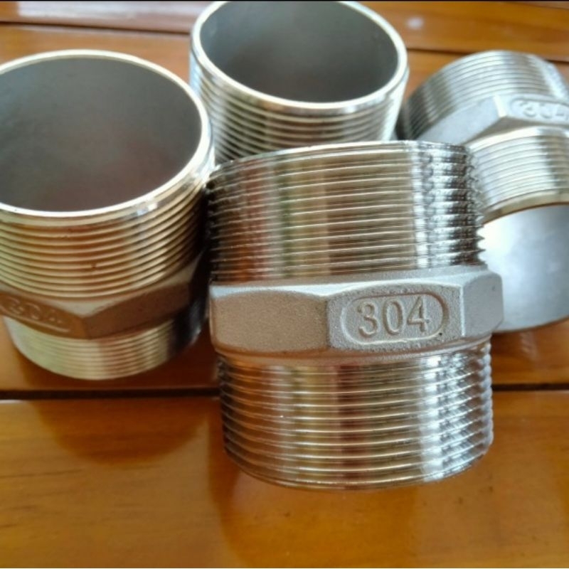 Jual double neple 4 inch stainless steel 304 anti karat dobel nepel sambungan pipa | Shopee ...