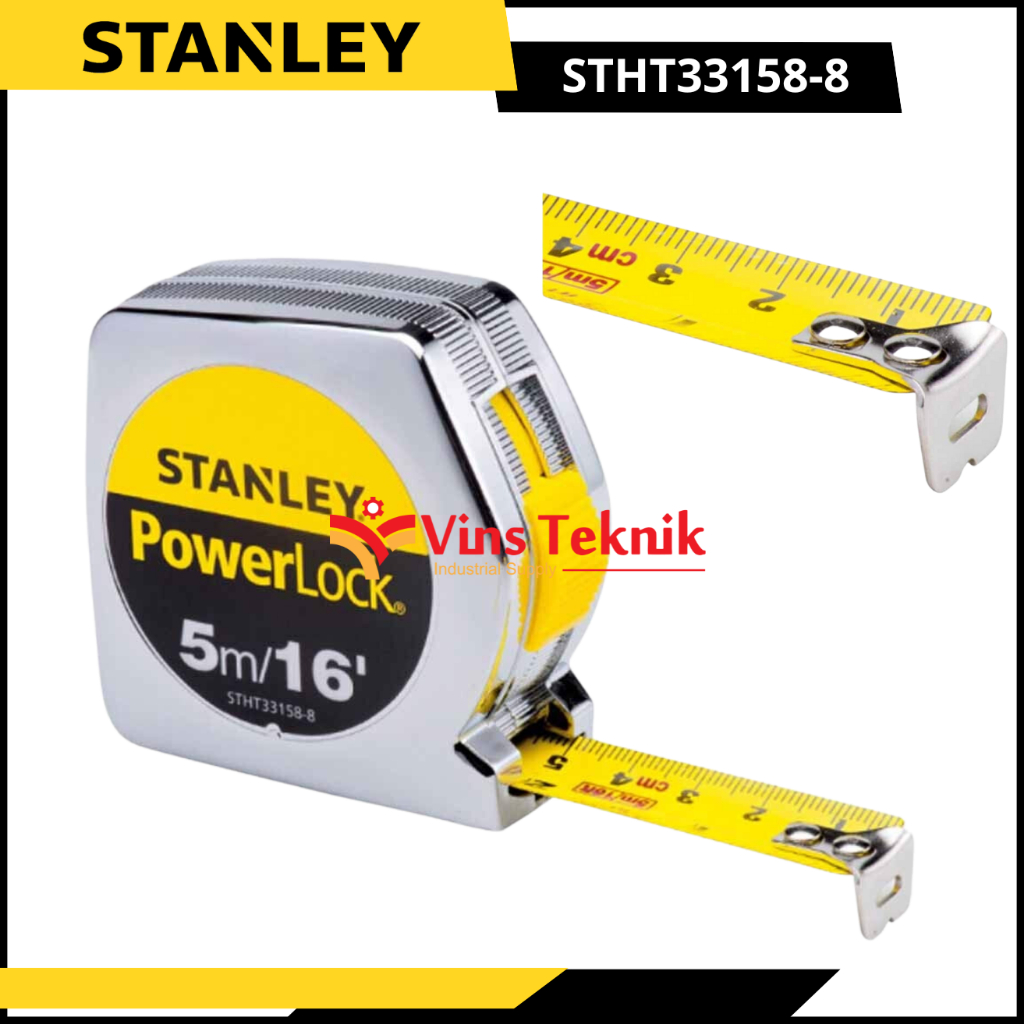 Jual Materan 5Meter Power Lock Measuring Tape STANLEY STHT33158-8 ...