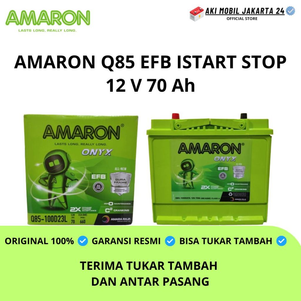 Jual AKI AMARON Q85 ISS EFB 12 V 70 Ah NEW XPANDER START STOP MAZDA CX ISS | Shopee Indonesia
