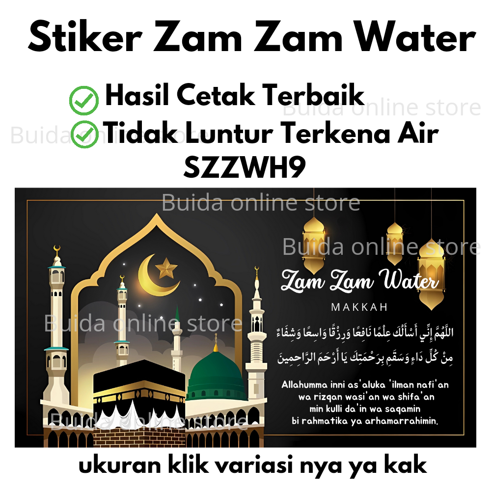 Jual Stiker ZamZam Water Sticker Air Zam Zam Label Kemasan Botol ...