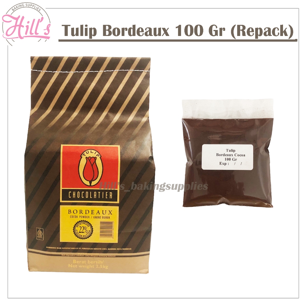 Jual (REPACK) TULIP BORDEAUX 100 gr COCOA POWDER DARK / COKLAT BUBUK ...
