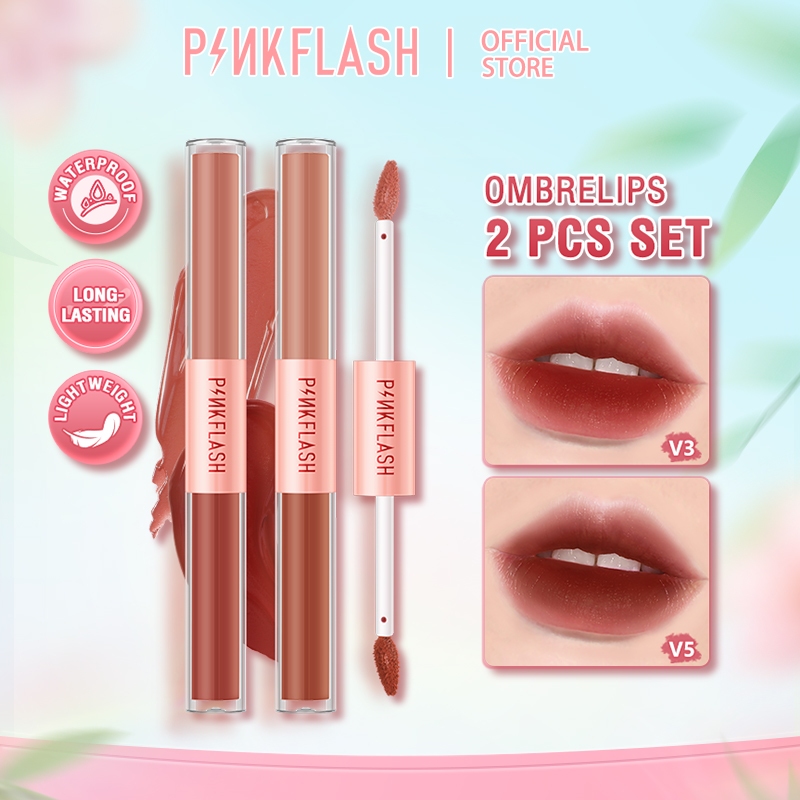 Jual PINKFLASH 2 IN 1 Dual-ended Lipstick ombrelips Liquid Matte ...