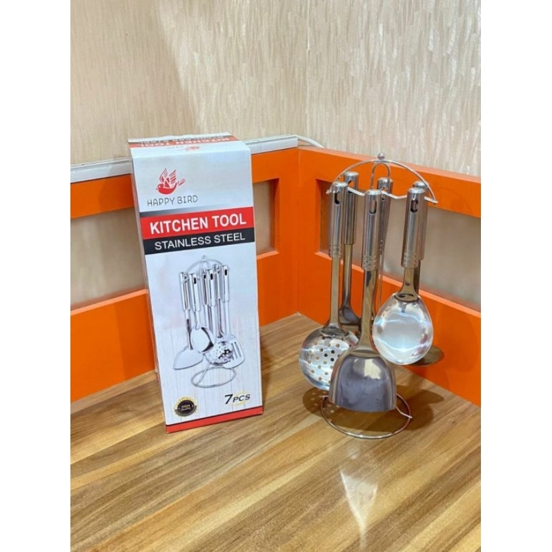 Jual KITCHEN TOOL STAINLESS STEEL HOMELUX 7PCS spatula set anti karat ...