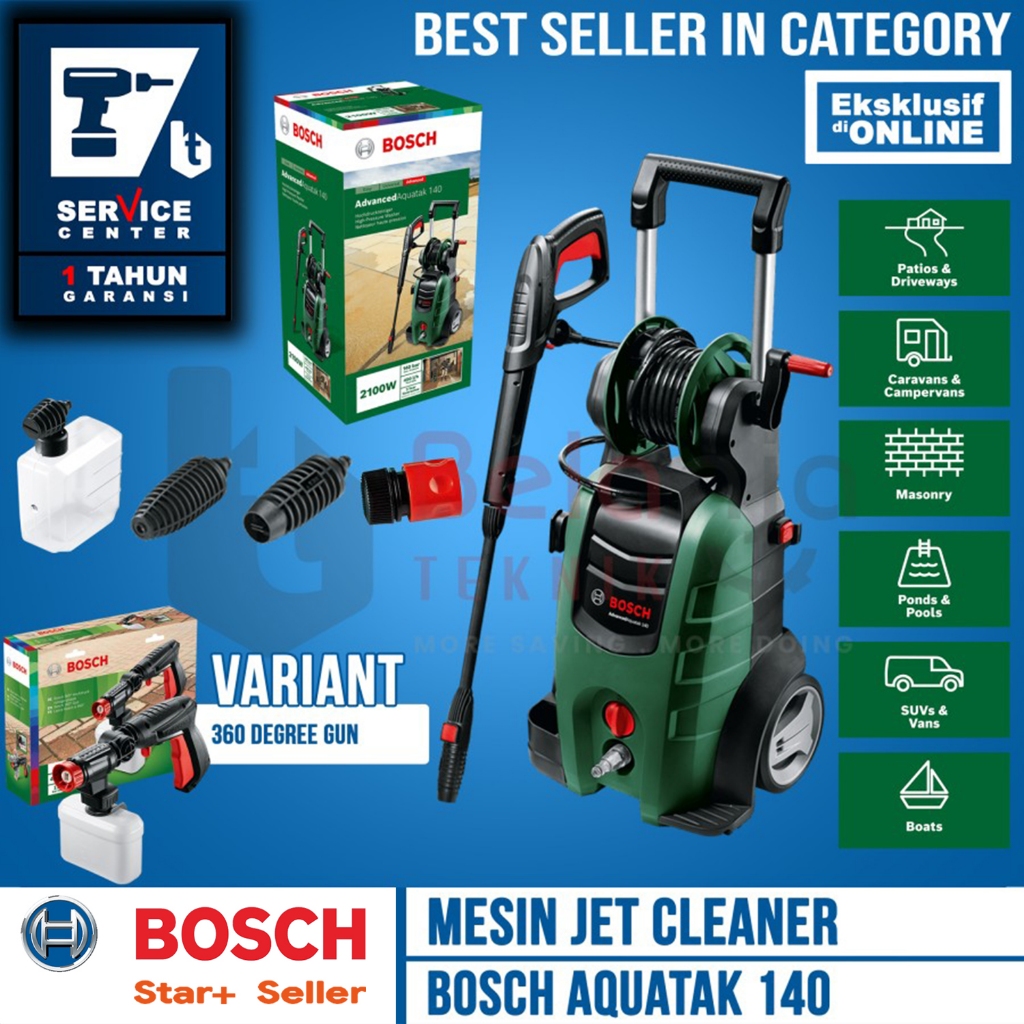 Jual Bosch Jet Cleaner Aquatak 140 2100 W + Degree Gun Trigger 360 100 ...