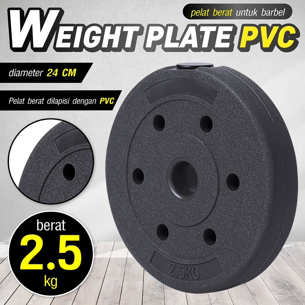 Jual HTD SPORT PVC Weight Plate Barbel Dumbell Rubber Cement Plates 2 ...