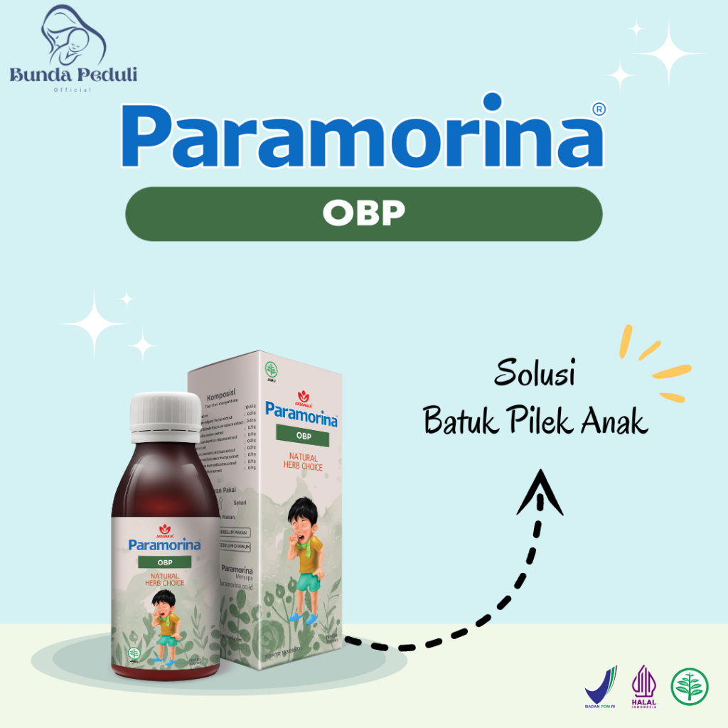Jual PARAMORINA OBP (Obat Batuk Pilek) Meredakan Batuk, Pilek, Demam Anak usia 1 tahun - 12 ...