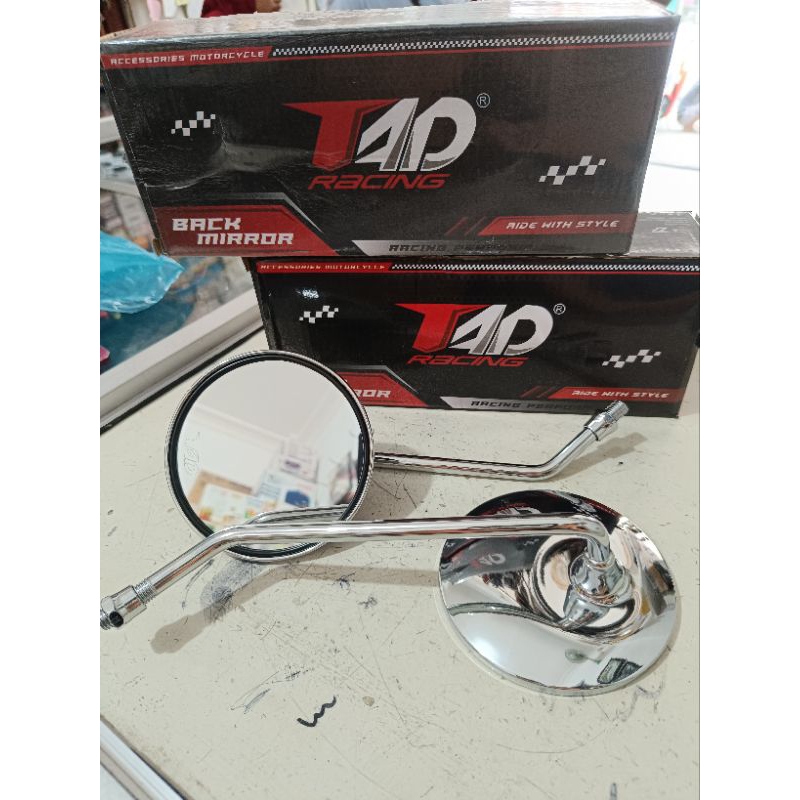 Jual SPION KACA BULAT MODEL RETRO TAD LEHER PANJANG KROM KACA BENING | Shopee Indonesia