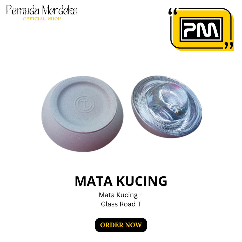 Jual Paku Marka Jalan Glass Road Stud Mata Kucing Motif T Putih Kuning ...