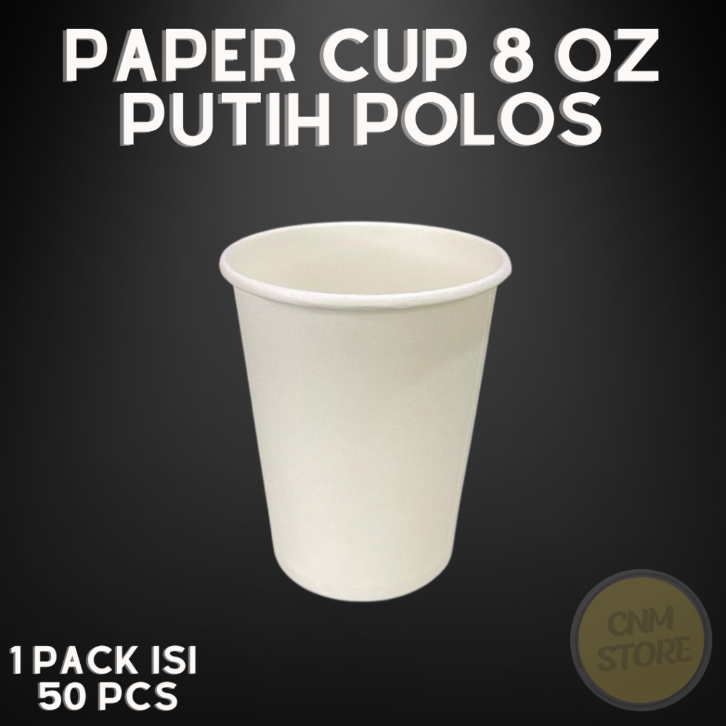 Jual Paper Cup 8oz Putih Polos 240ml 1 Pack Isi 50 Pcs / Gelas Kertas ...