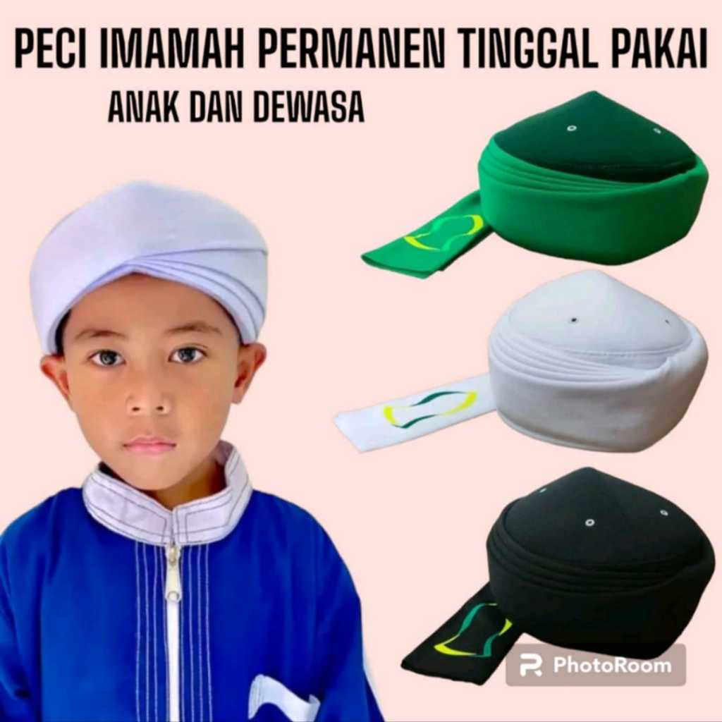 Jual Peci Imamah / peci imamah permanen / Peci imamah premium / Peci ...