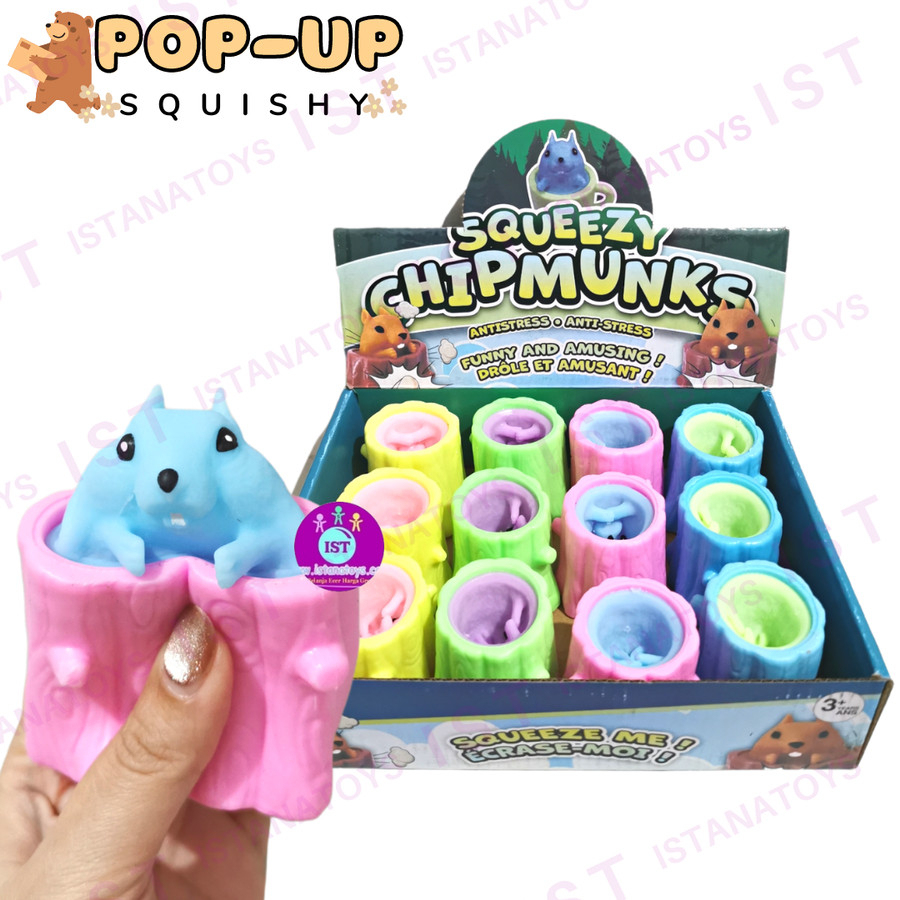 Jual IST Mainan Squishy Pop up Animal Tupai / Squishy Anti stress Tupai ...