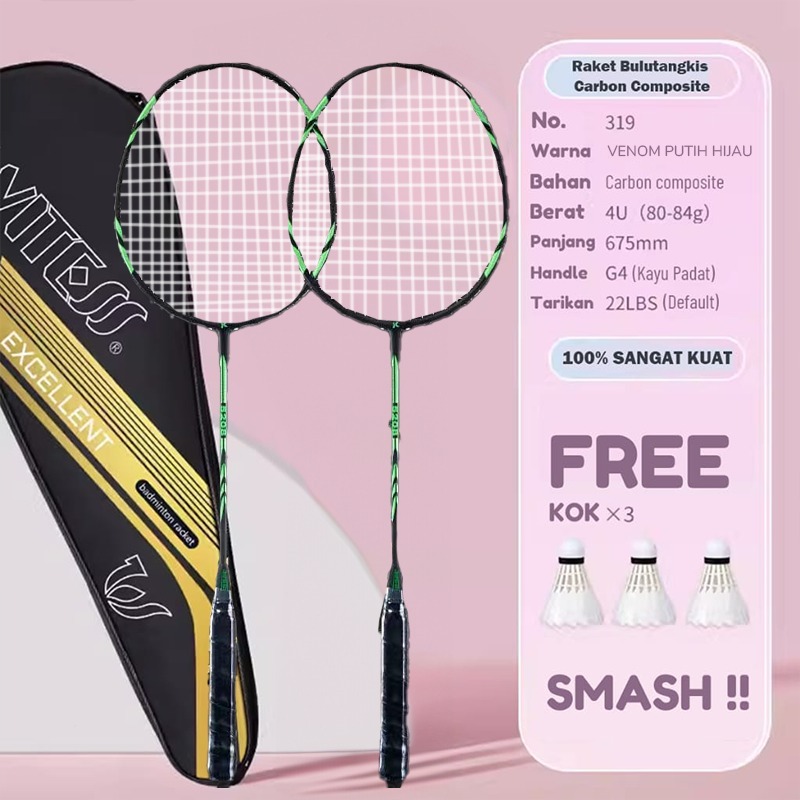 Jual Raket Carbon/Badminton Racket GR 520 Silver Termasuk Senar Plus Cover | Shopee Indonesia