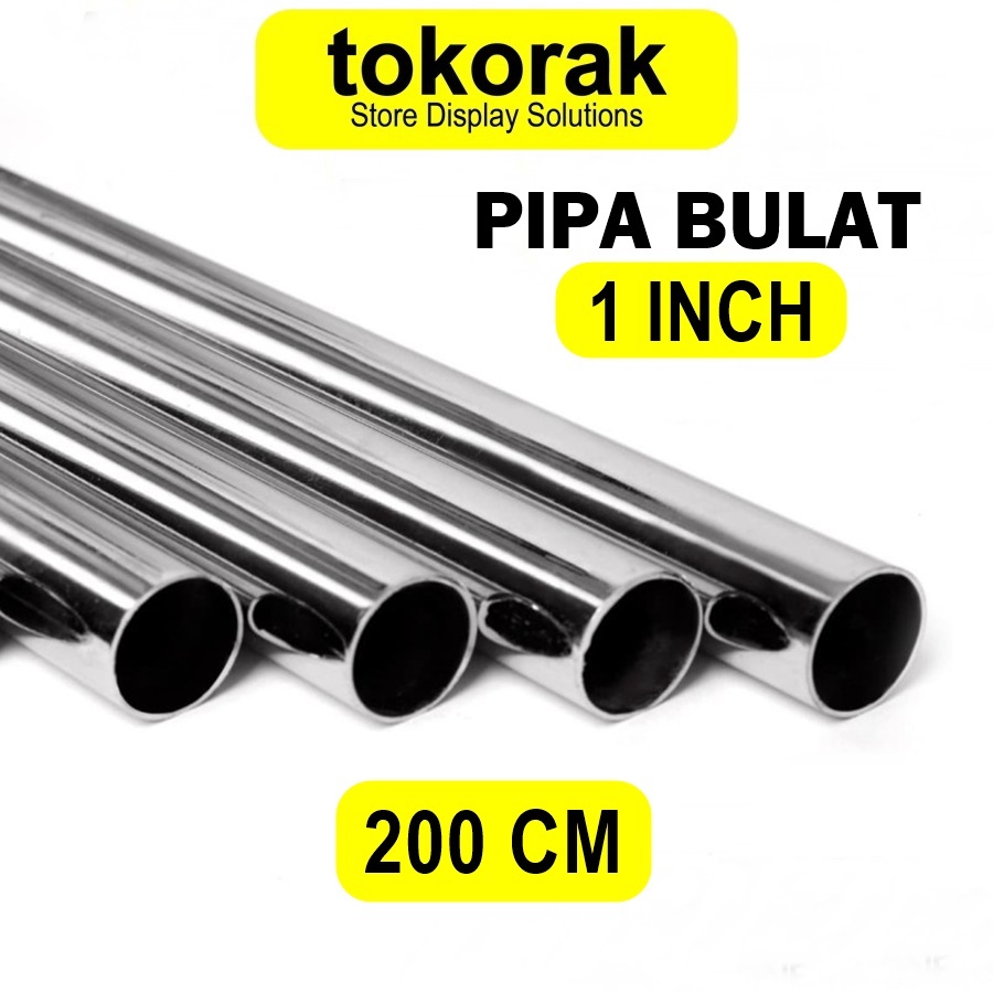 Jual PIPA BULAT 1 INCH 1INCH 1" 25MM 200CM STAINLESS STEEL 200 CM 2M 2 METER | Shopee Indonesia