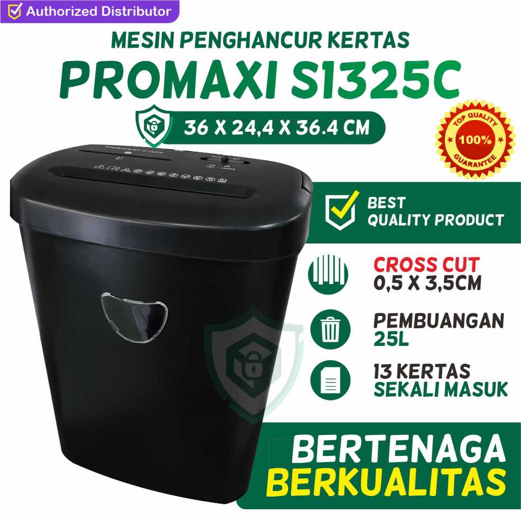 Jual Mesin Penghancur Kertas Paper Shredder Cross Cut Promaxi S1325C ...