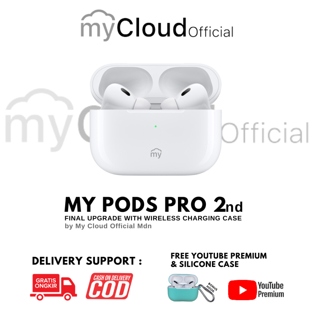 Jual [Pro 2nd] My Pods Earphone Pro Gen 2nd (FREE Premium Silicone Case ...
