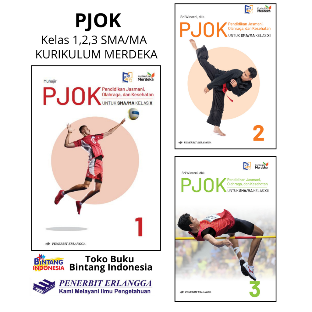 Jual Erlangga - PJOK Kelas 1/X, 2/XI, XII SMA/MA Kurikulum Merdeka ...