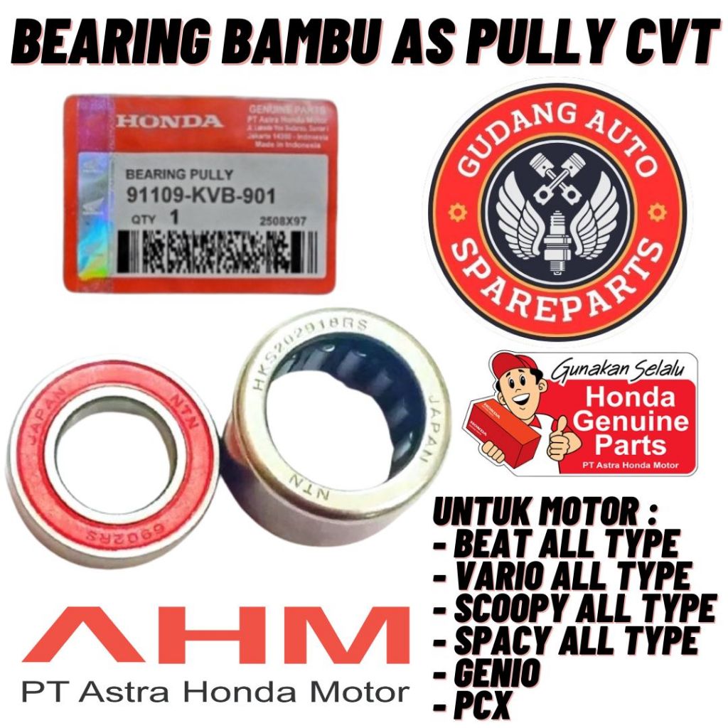 Jual ORIGINAL AHM Bearing Laher Bambu As Puly Pully CVT Honda Vario ...
