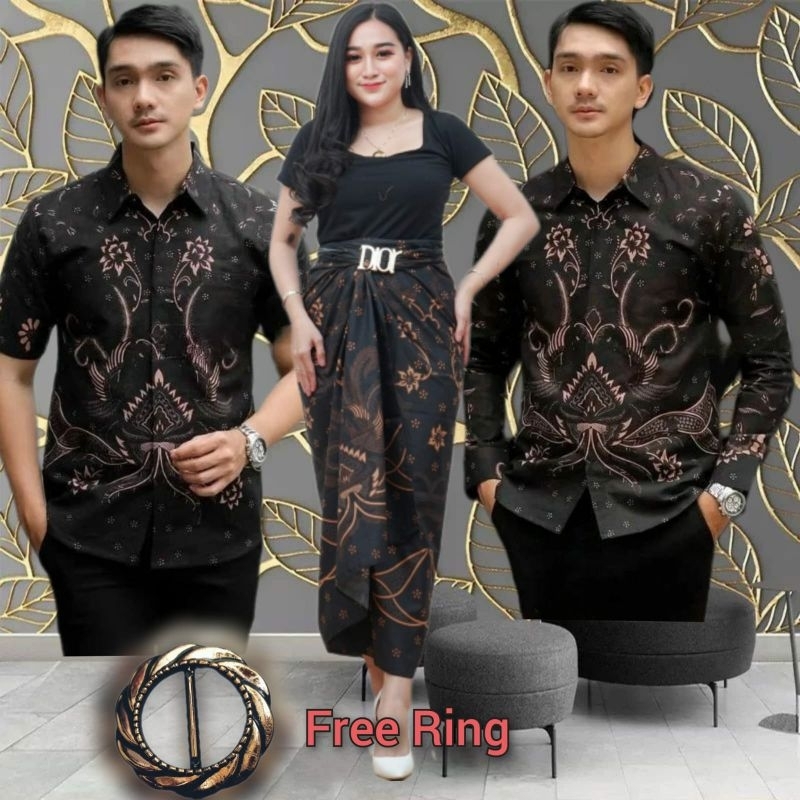 Jual [TERMURAH FREE RING]Rok lilit Couple Kemeja Batik//Rok set kemeja ...