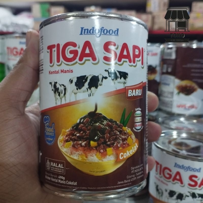 Jual Susu Kental manis Tiga sapi Coklat 490gr | Shopee Indonesia
